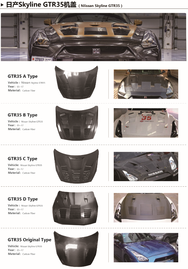 Aftermarket Carbon Fiber Hood Cover Auto Car Body Kit For Nissan NV200 ...